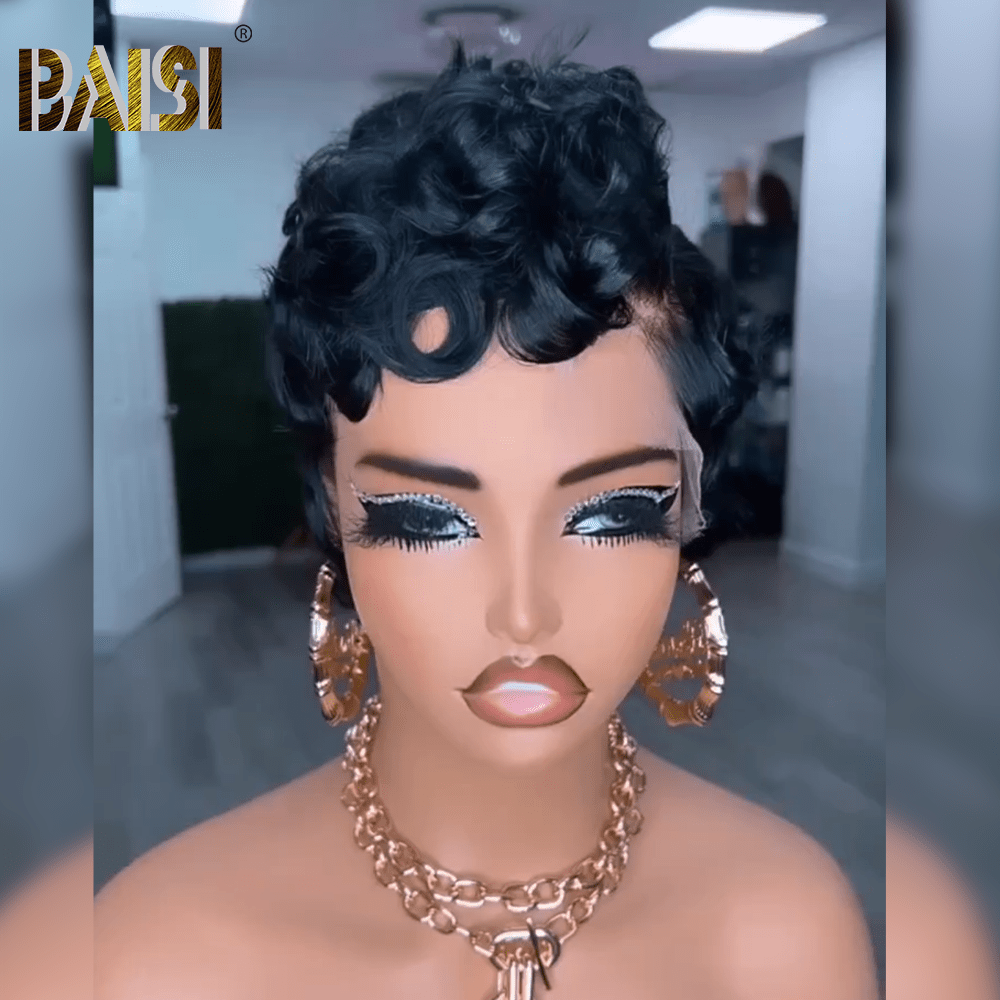 BAISI Silk Finger Wave Pixie Lace Wig – BAISI HAIR