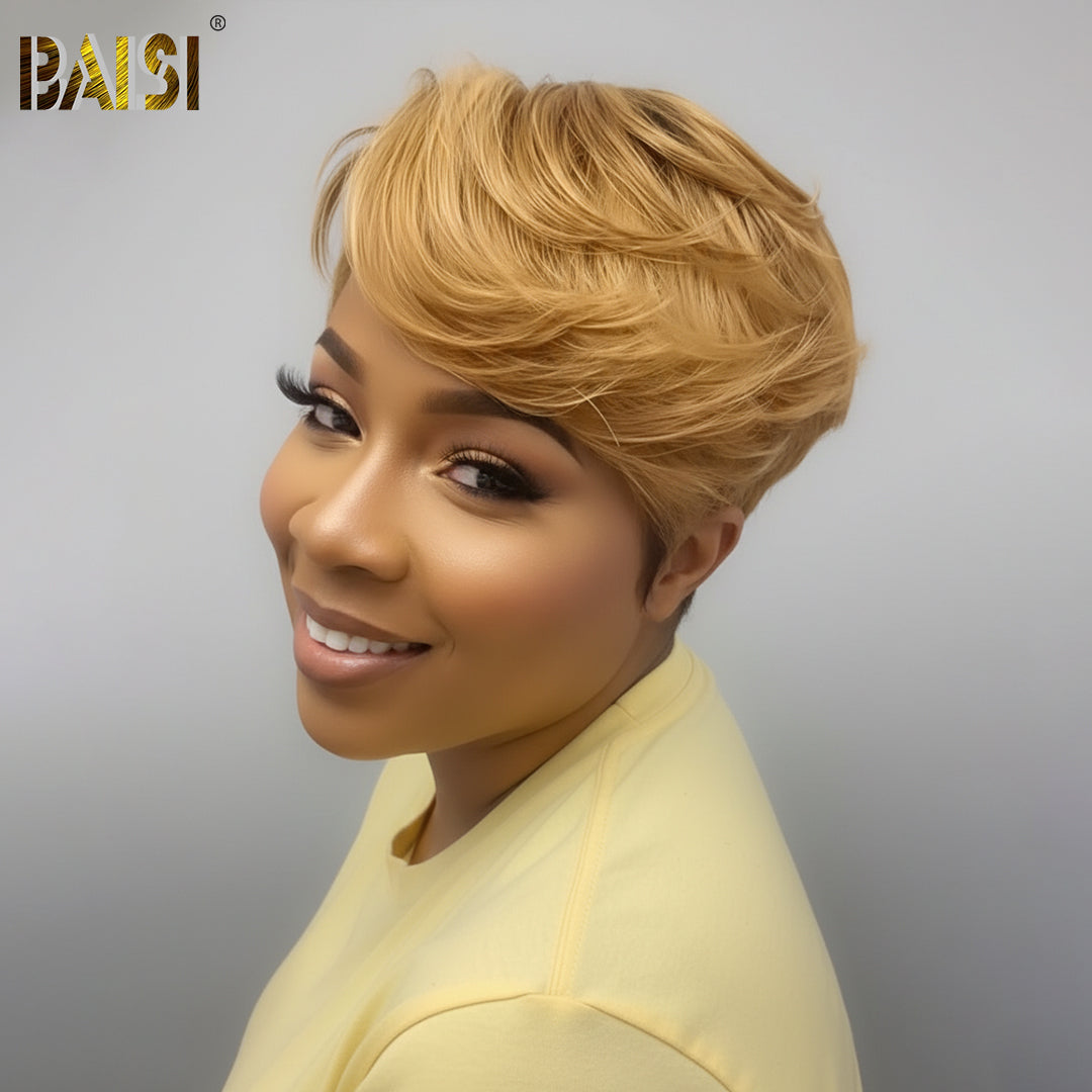 BAISI 4X4 Lace Honey Blonde Pixie Short Cut Wig – BAISI HAIR