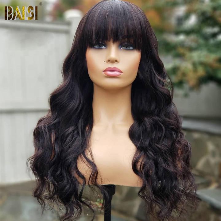 BAISI Sexy Long Wavy Machine Made WIg With Bang – BAISI HAIR