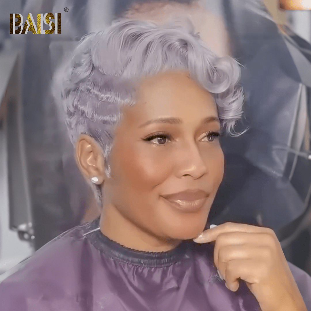 BAISI Elegant Lavender Full Lace Short Cut Wig – BAISI HAIR