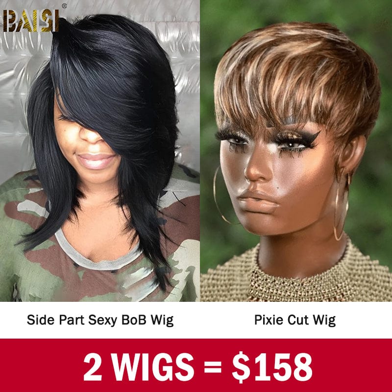 BAISI Mixed Pixie Cut Fringe Wig – BAISI HAIR