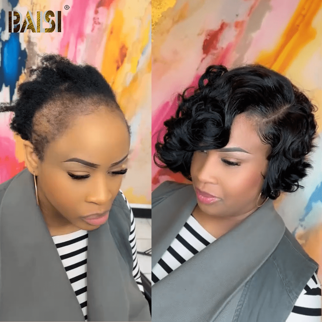 BAISI Side Part Wave Curl Lace BOB Wig For Alopecia – BAISI HAIR