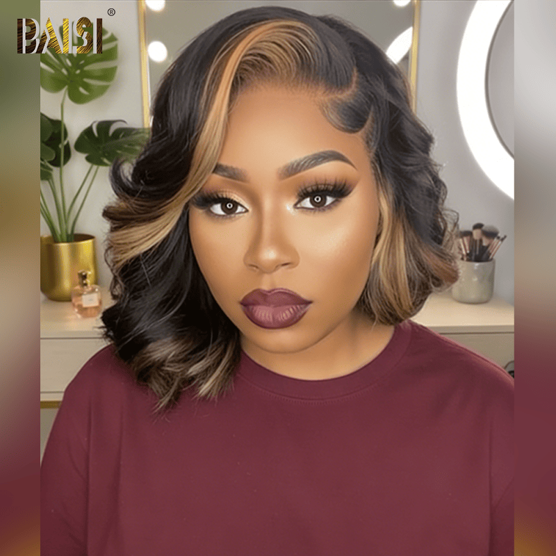 BAISI 5X5 Side Part Highlight Wavy Style Lace BoB Wig – BAISI HAIR