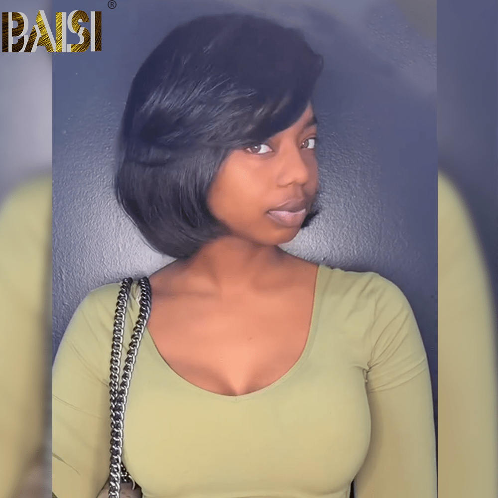 BAISI Natural Black Side Part BoB Wig – BAISI HAIR