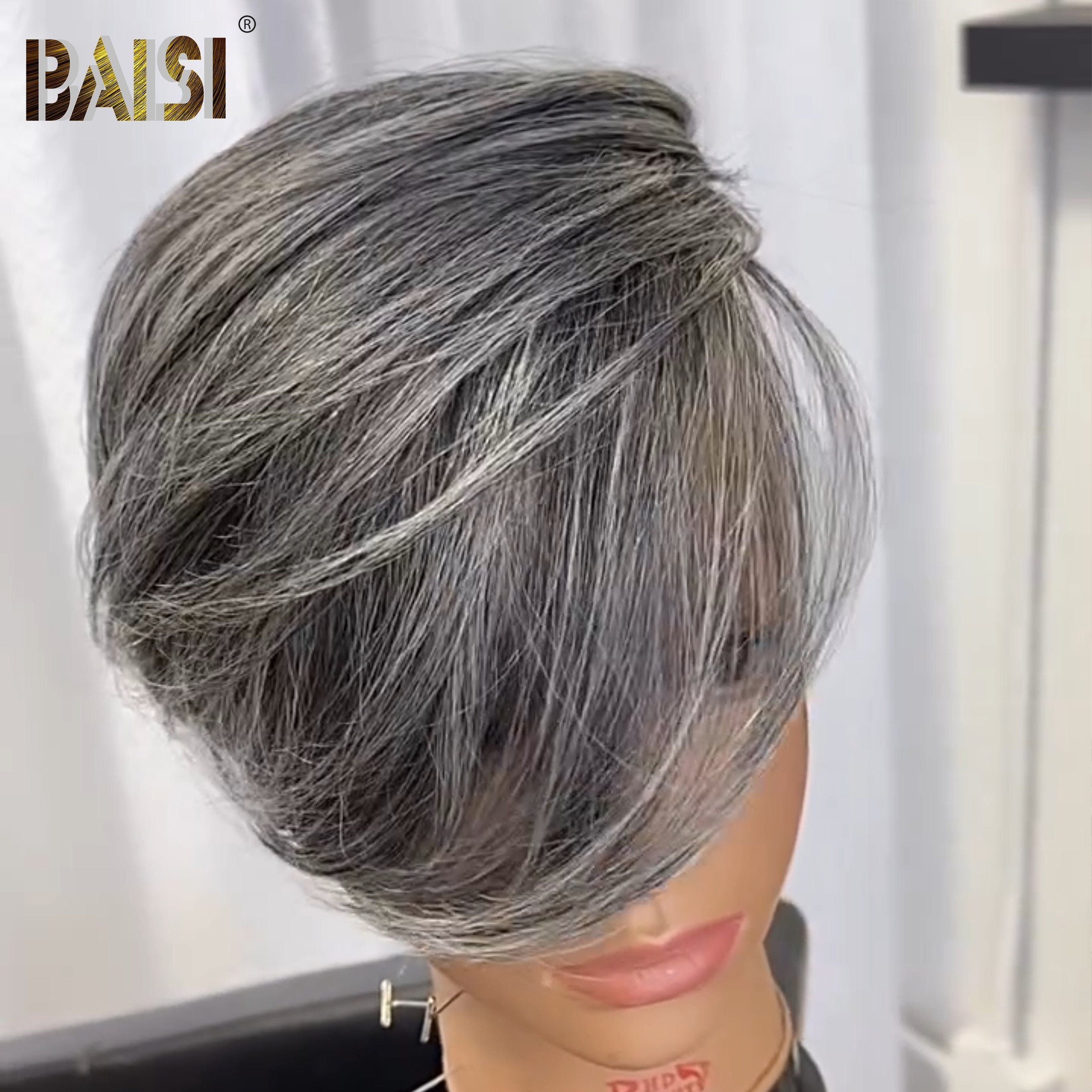 BAISI Silver Salt And Pepper Grey Topper (NOT A WIG) – BAISI HAIR