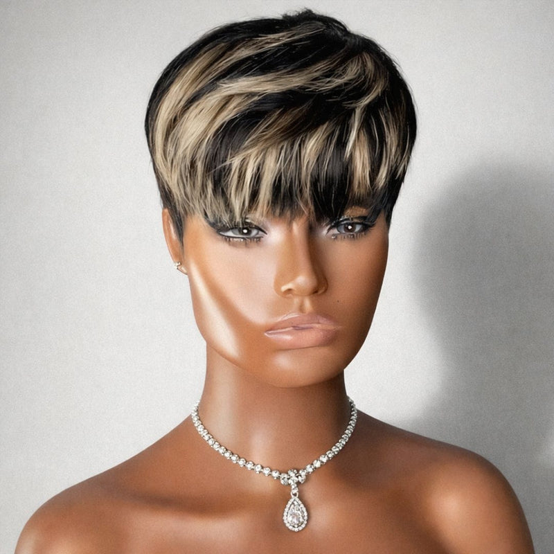 BAISI Machine Made Straight With #27 Highlight Pixie Wig – BAISI HAIR