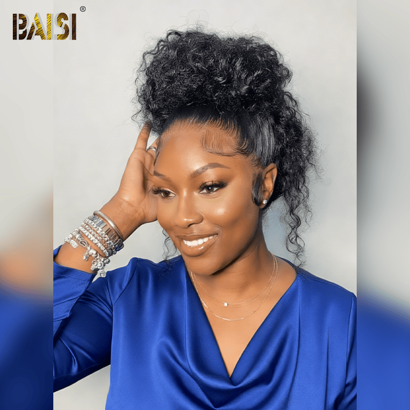 BAISI Pre-styled Updo Ponytail With Curly 360 Lace Wig – BAISI HAIR