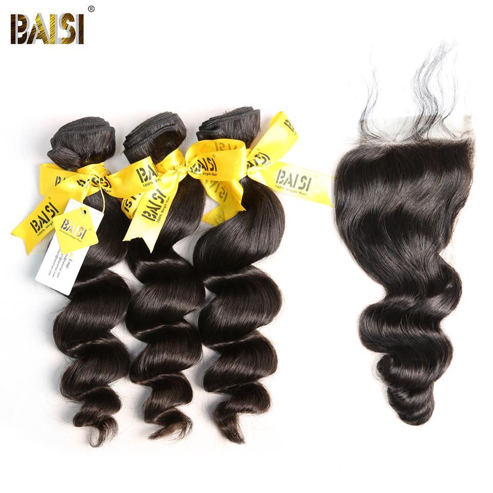 BAISI 12A Raw Grade Peruvian Loose Wave bundles with Closure – BAISI HAIR